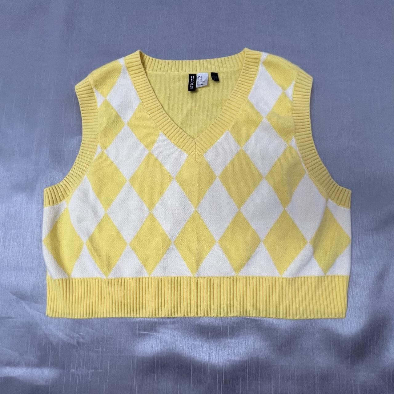 Yellow Argyle Sweater Vest ⭐️ 🫧 School girl... - Depop