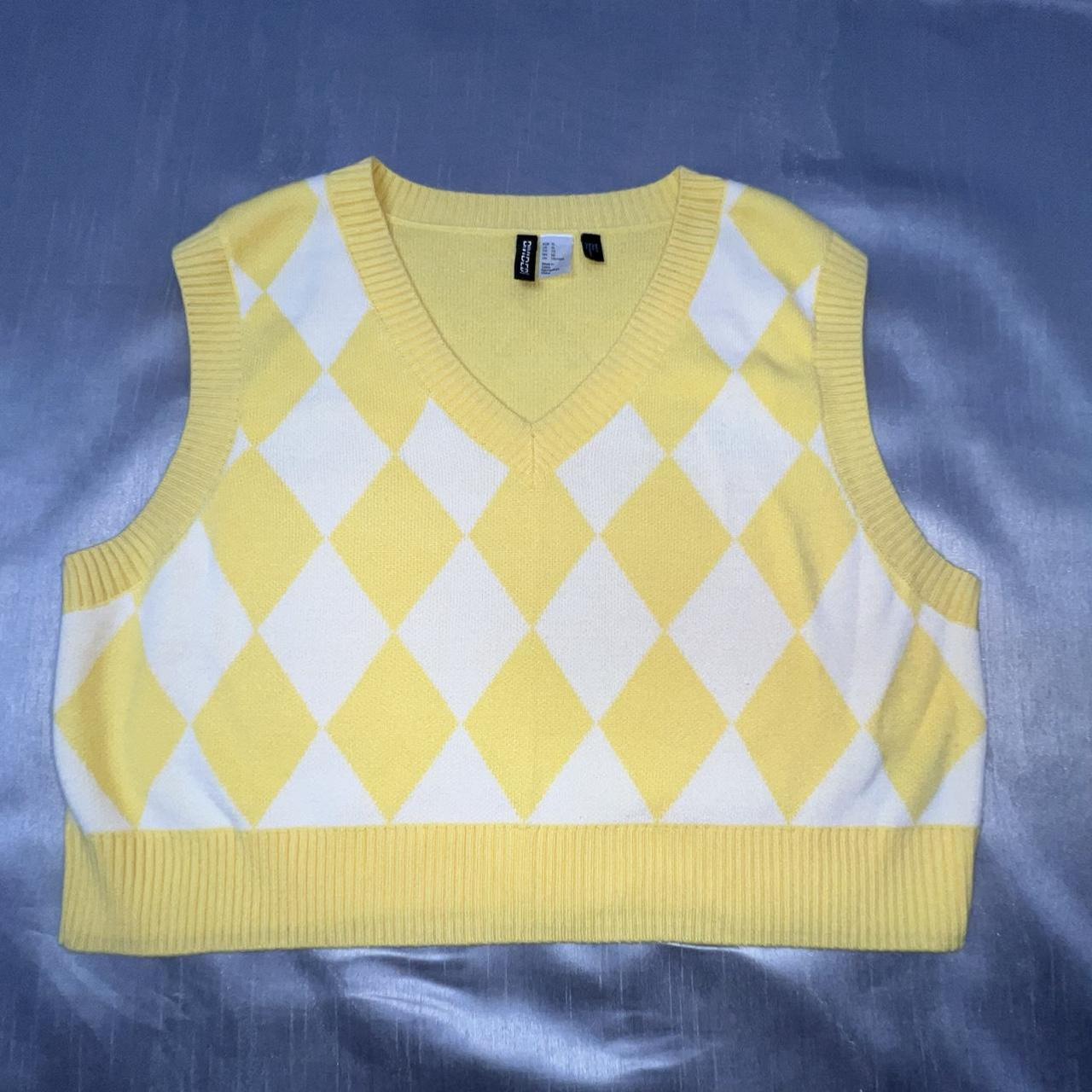 Yellow Argyle Sweater Vest ⭐️ 🫧 School girl... - Depop