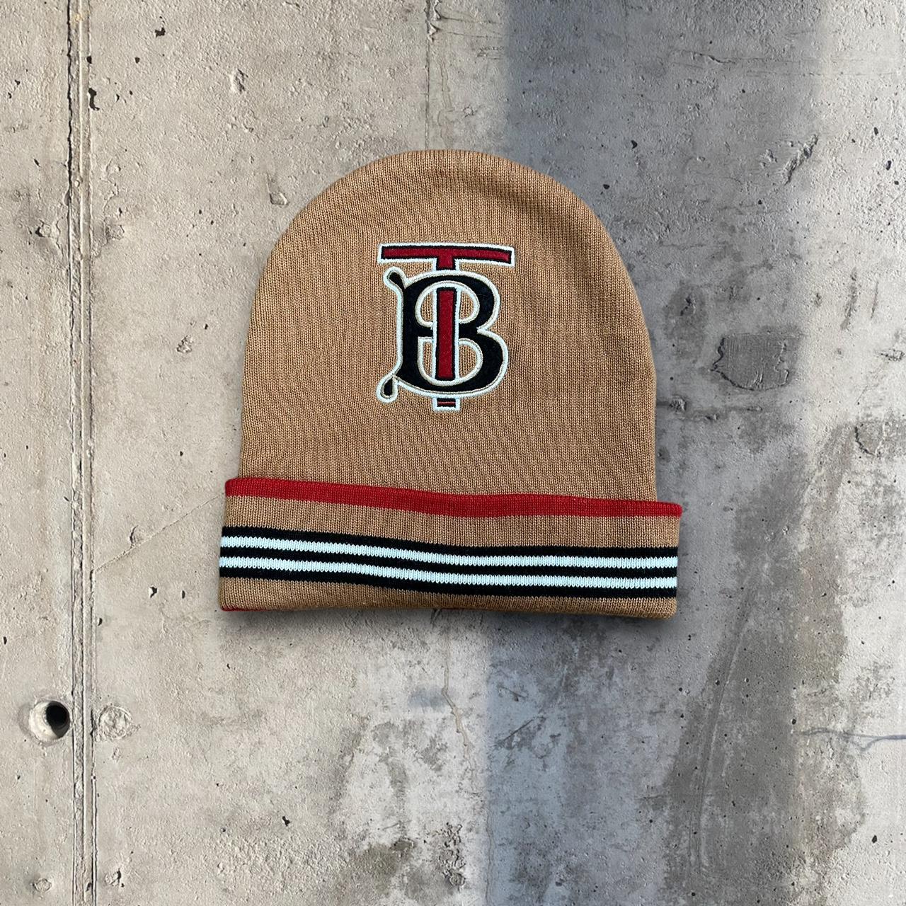 Burberry beanie ️ TB LOGO Embroidery 🦇 Made in Italy... - Depop