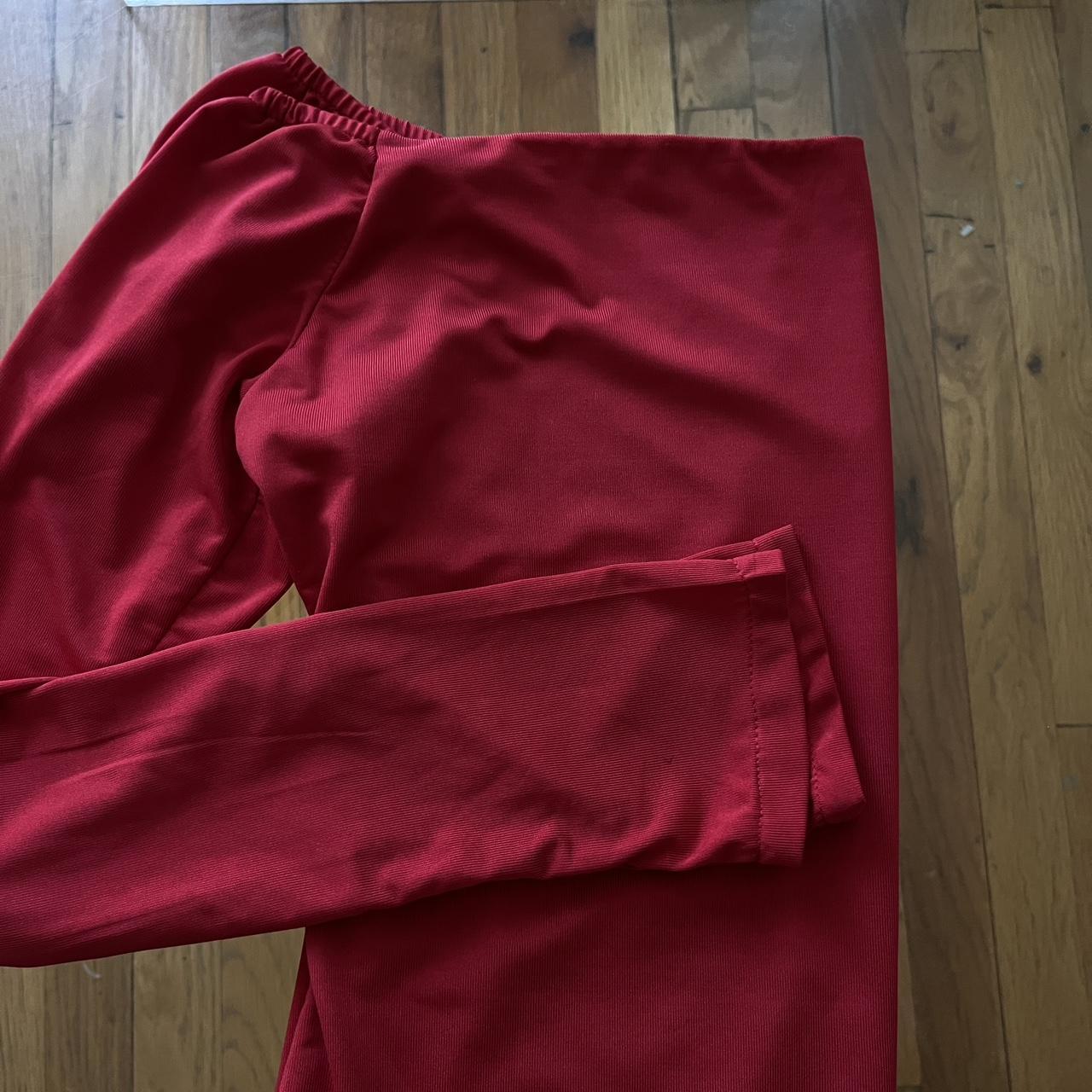 Red long top off shoulders size M no brand, it's... | Depop