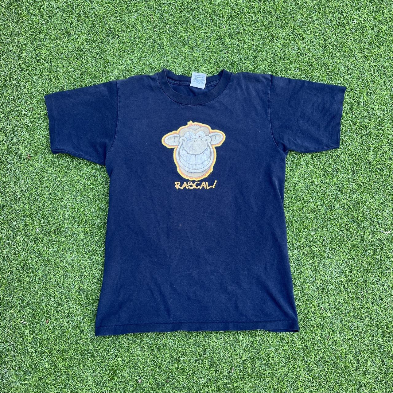 rascal! monkey y2k single stitched tee #goodwill... - Depop