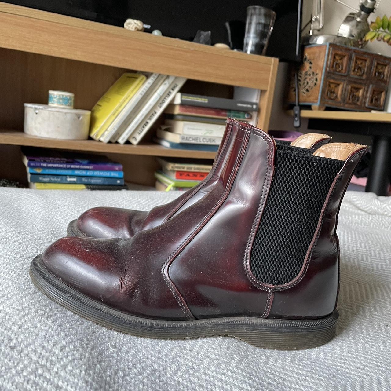 Authentic Doc Marten cherry red chelsea boots. Size... - Depop