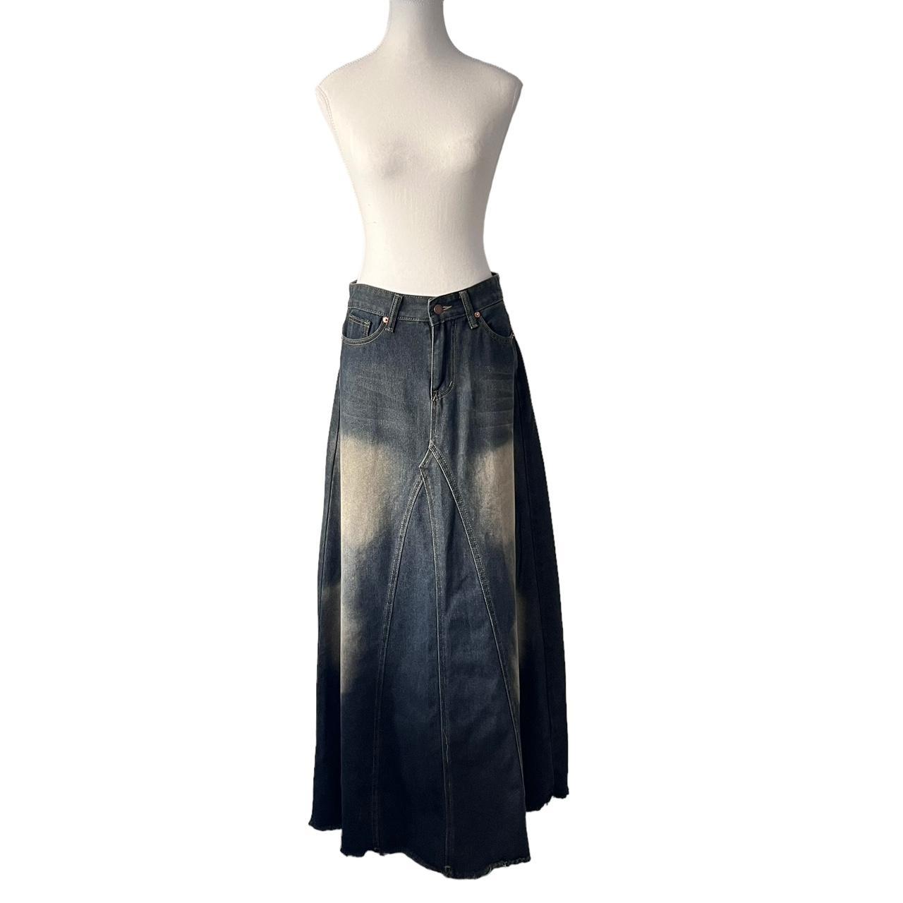 Denim long skirt extra long S:waist... - Depop