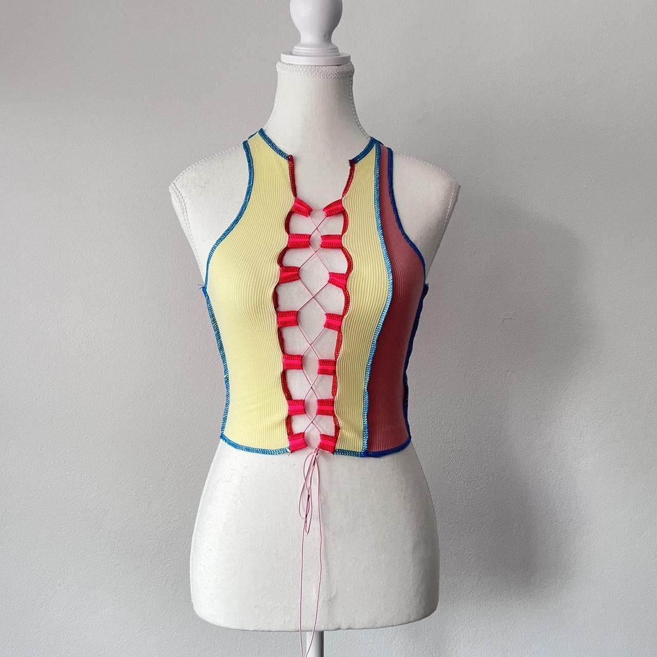 Open front crop top Size S/M - Depop