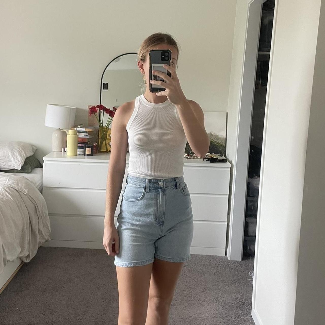 Ghanda white tank singlet, size S - Depop