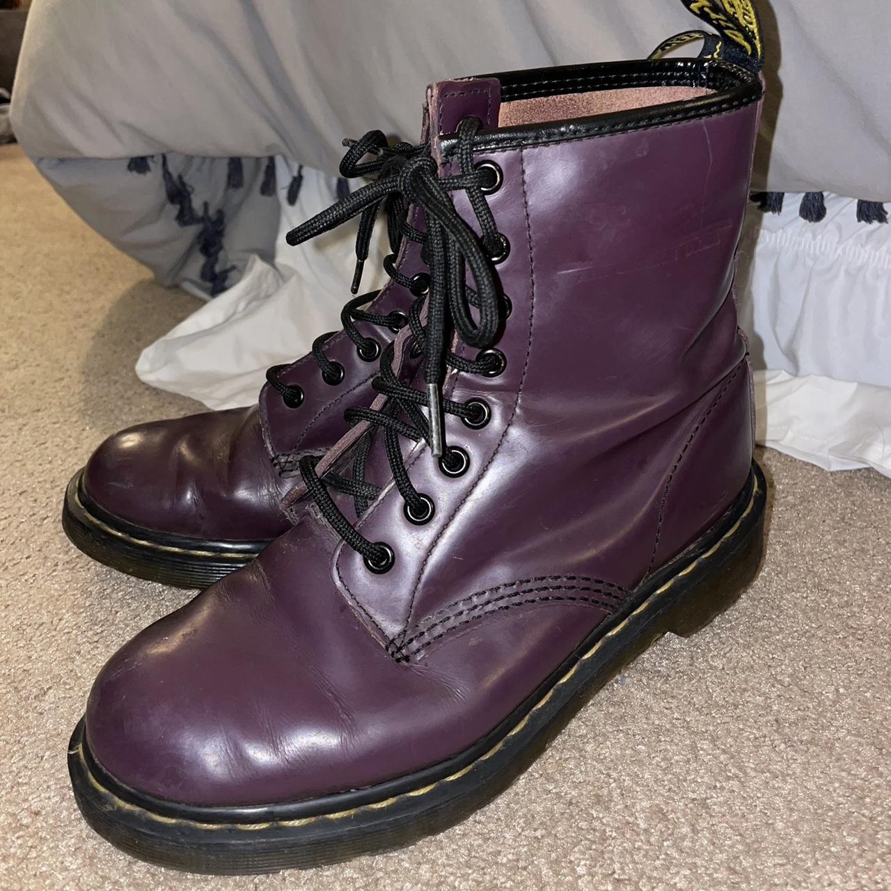 Purple Dr Marten 1460 Smooth Vegan Leather Boots. My... - Depop