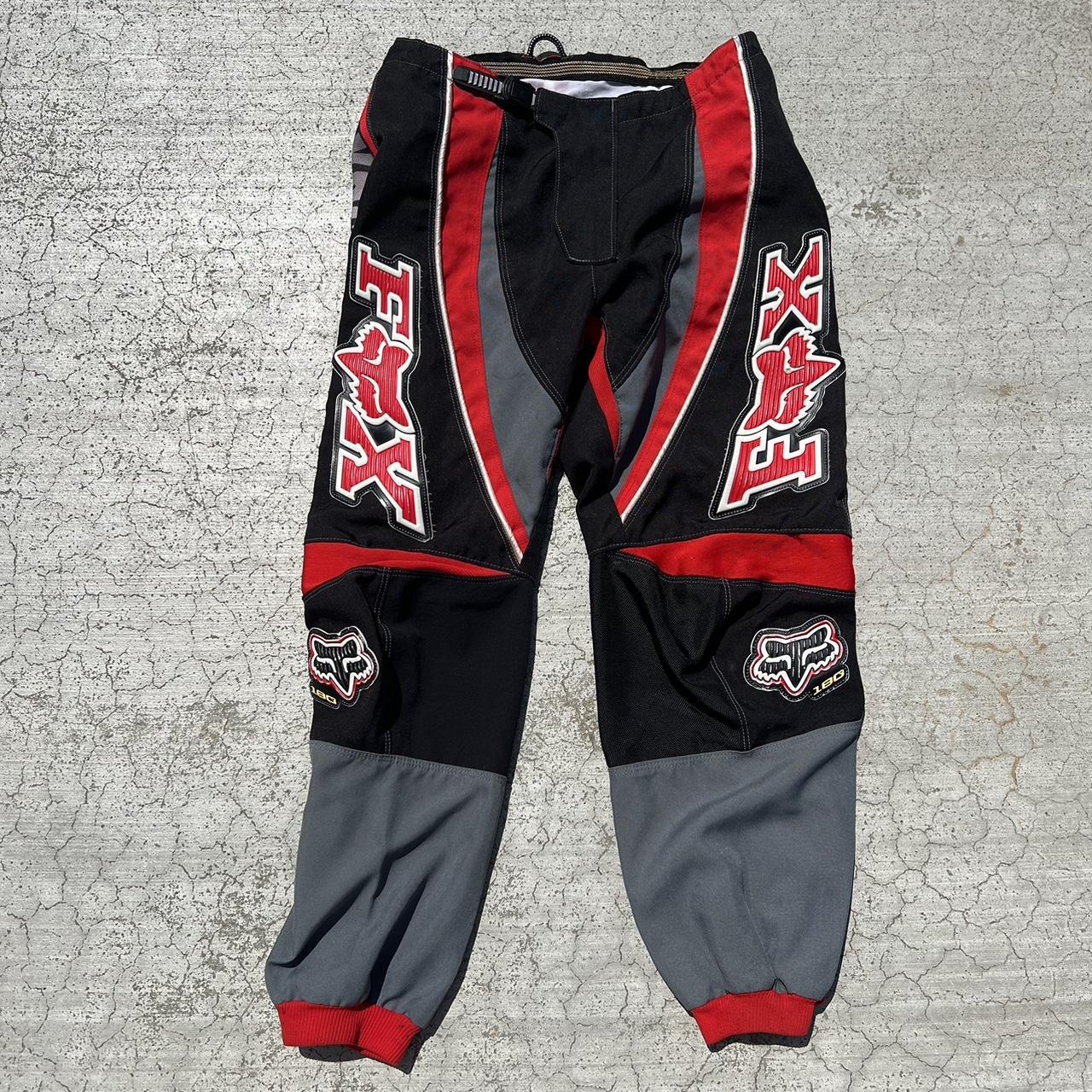 Fox Racing Men's Black and Red Bottoms | Depop