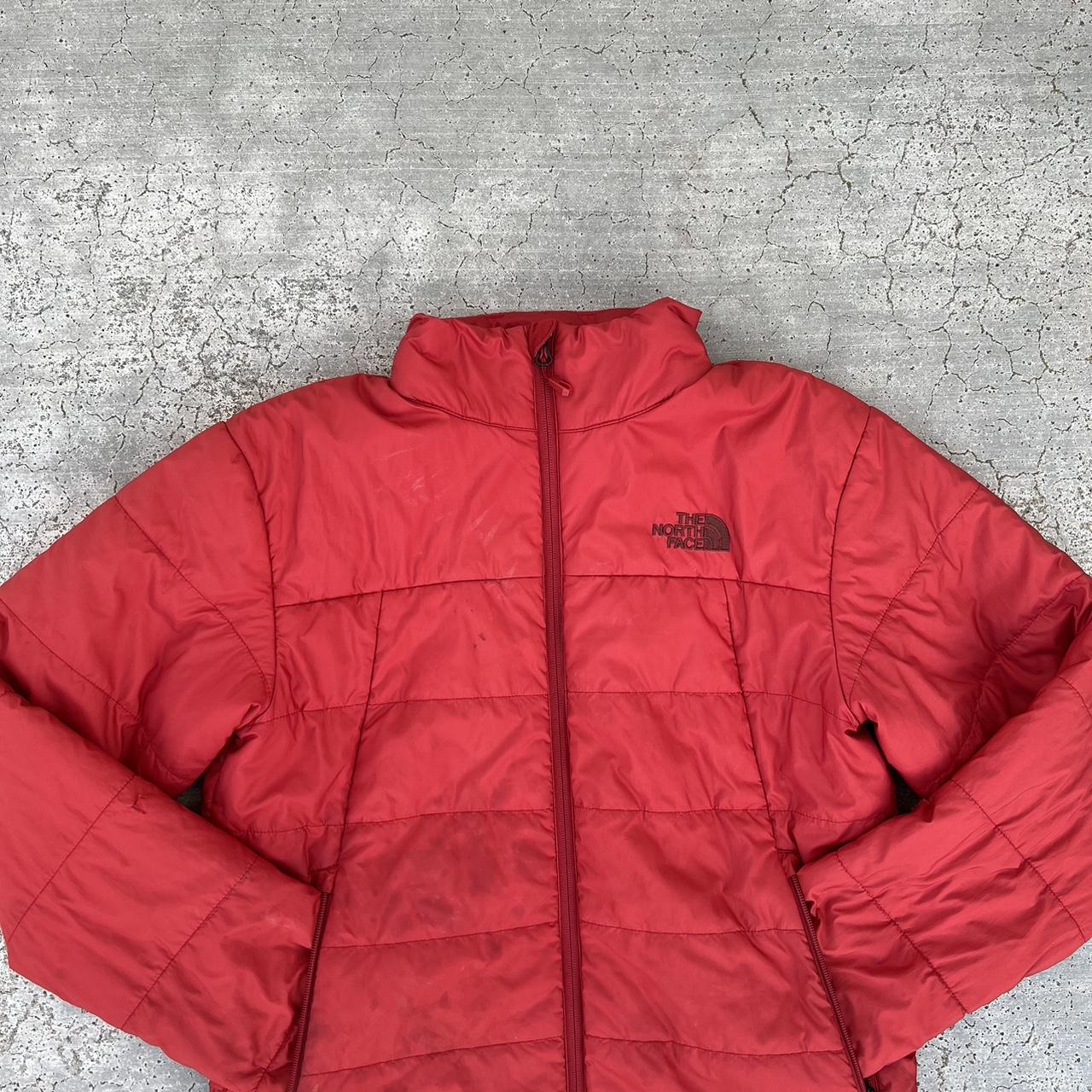 vintage red north face puffer jacket super puffy,... - Depop