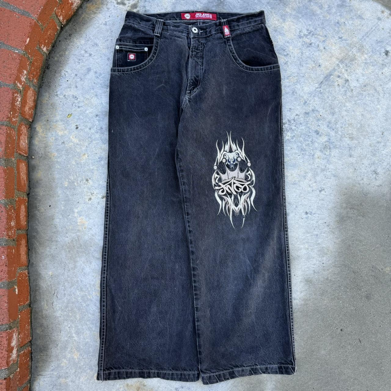 Vintage Tribal Jnco Jeans Snake Bites Sz:36x32 One... - Depop