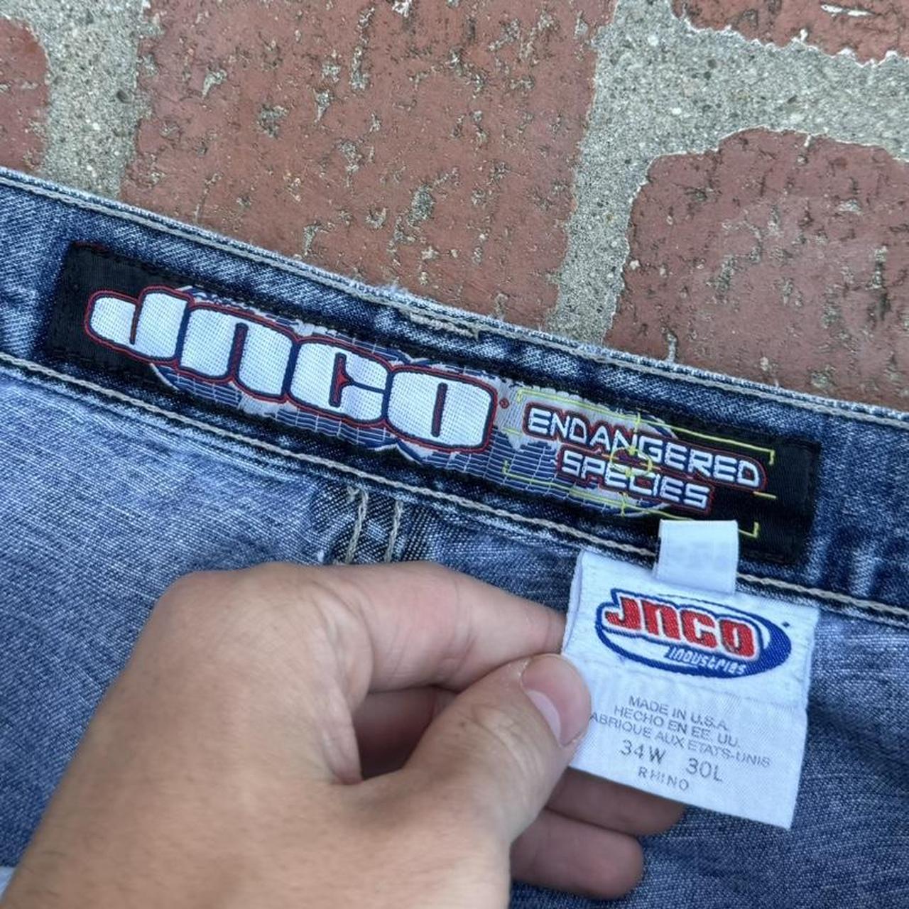 Vintage Rare 90s Jnco Jeans Blue Rhino (deep... - Depop