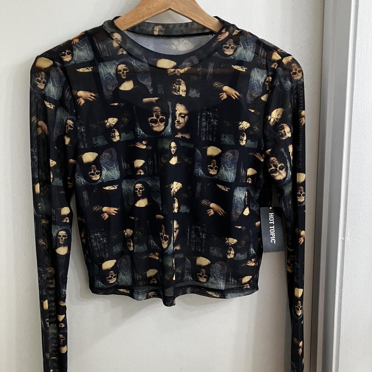 Hot Topic Sheer Mesh Zombie Mona Lisa Crop Top New Depop