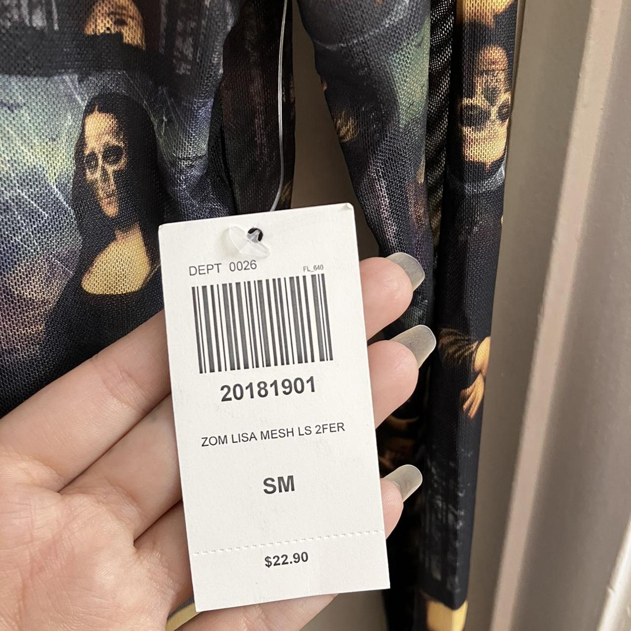 Hot Topic Sheer Mesh Zombie Mona Lisa Crop Top New Depop