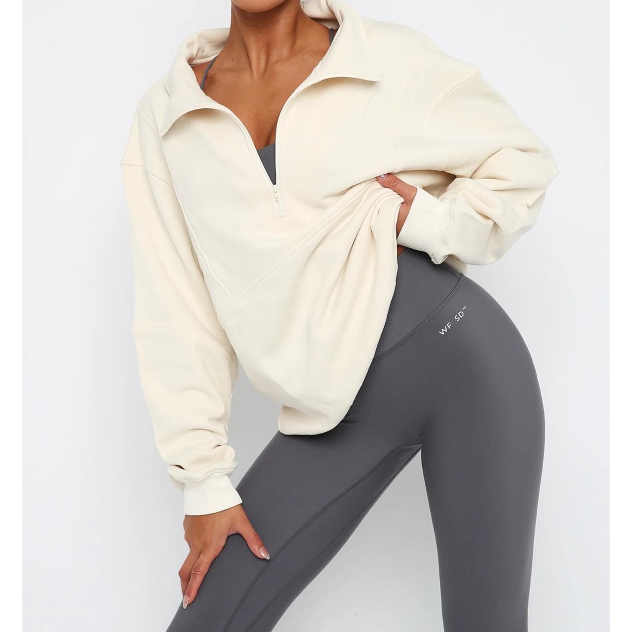 white fox x sarah's day chloe sweater size s/m... - Depop