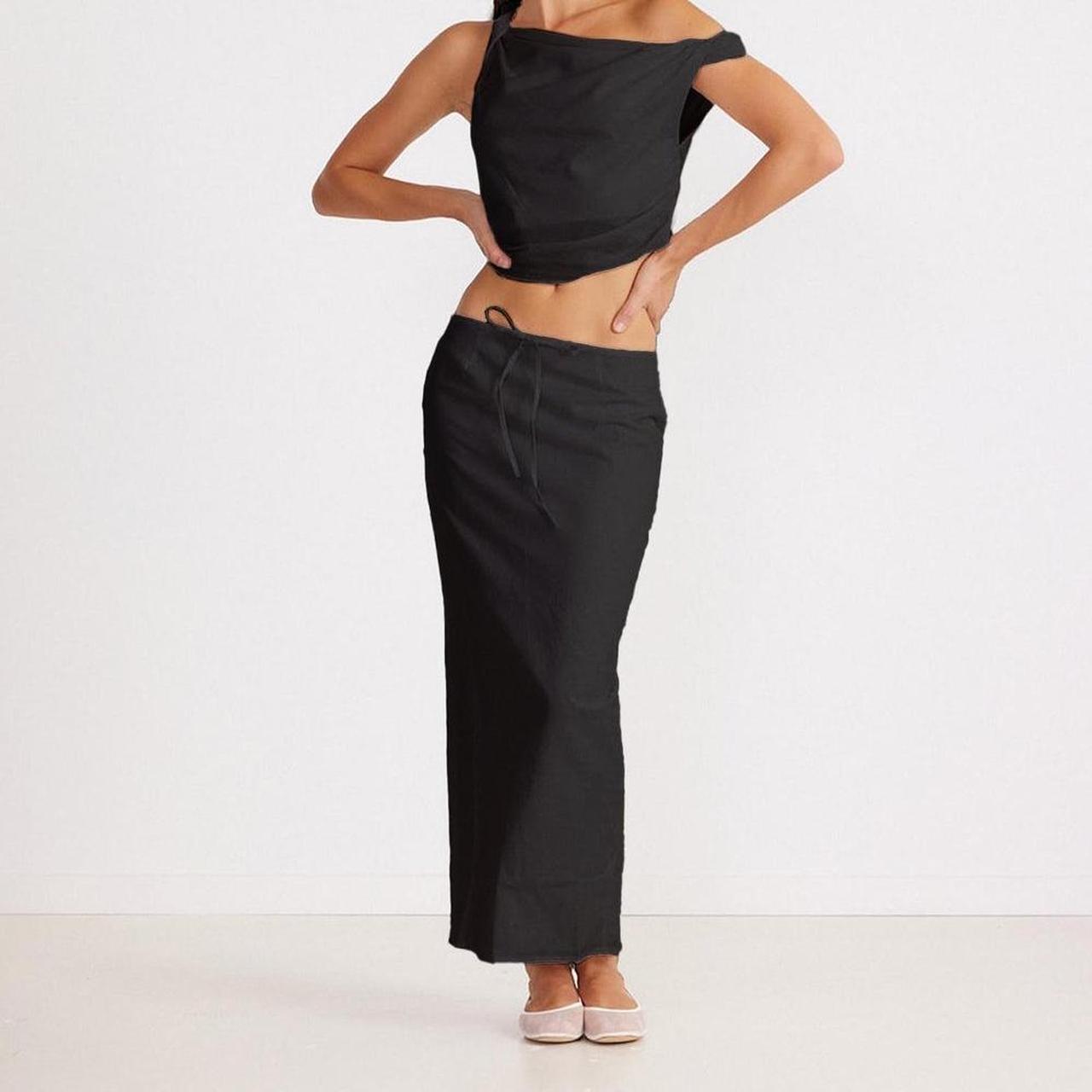Sndys Black Linen Maxi Skirts Rpr 80 Depop