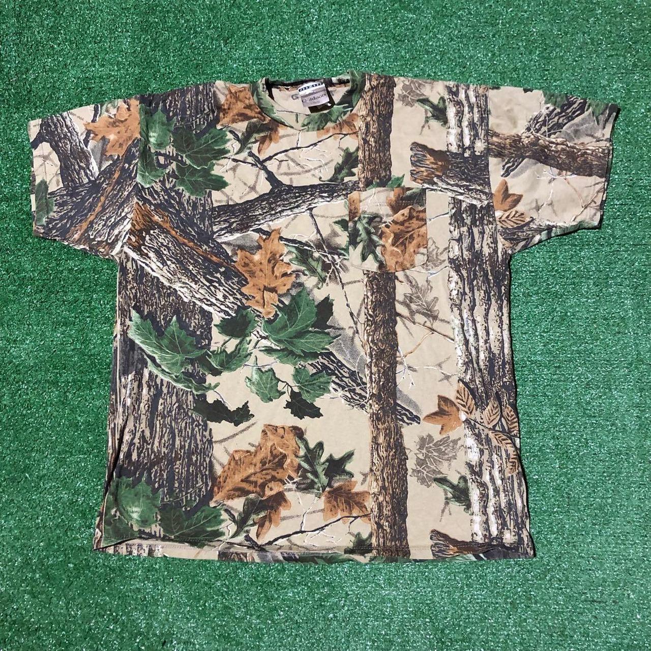 Vintage real tree camouflage tshirt size L. - Depop