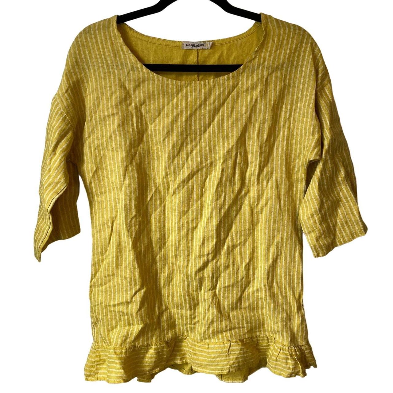 Lungo L’arno Made in Italy 100% linen blouse Women... - Depop