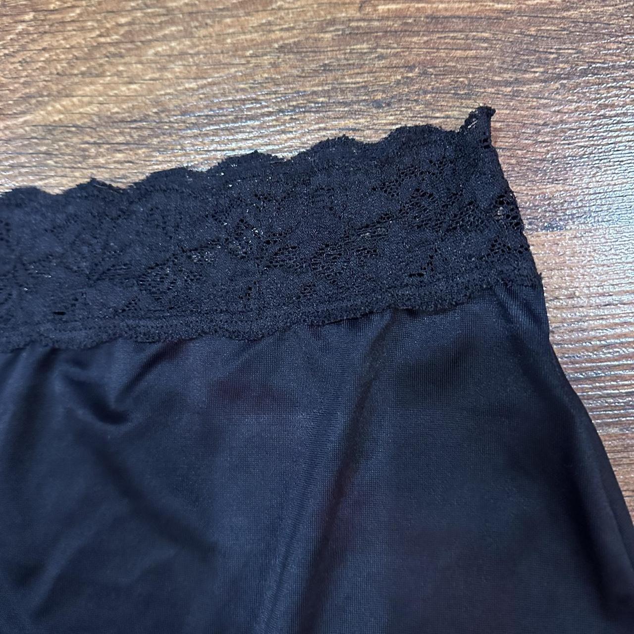 Vassarette simple black skirt with lace trim... - Depop