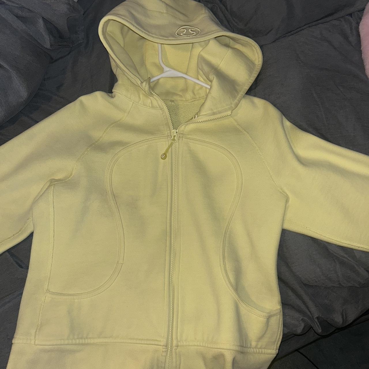 baby yellow Lululemon hoodie just like new, worn... - Depop