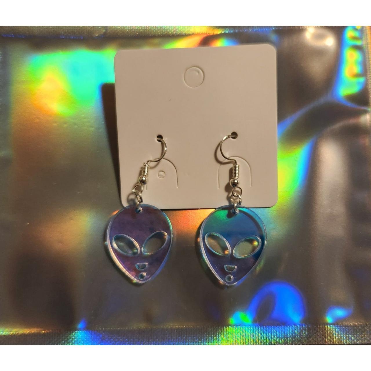 Alien Head Earrings NWT New. Alien Head Earrings.... - Depop