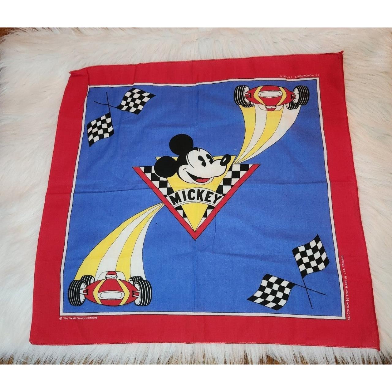 Mickey Mouse Vintage Race Car Scarf Vintage Disney... - Depop