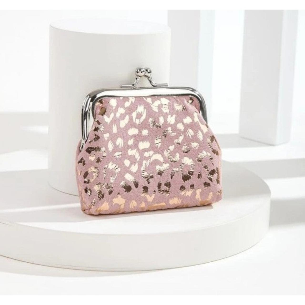 Metallic Leopard Pink Coin Purse NWT New with tag.... - Depop