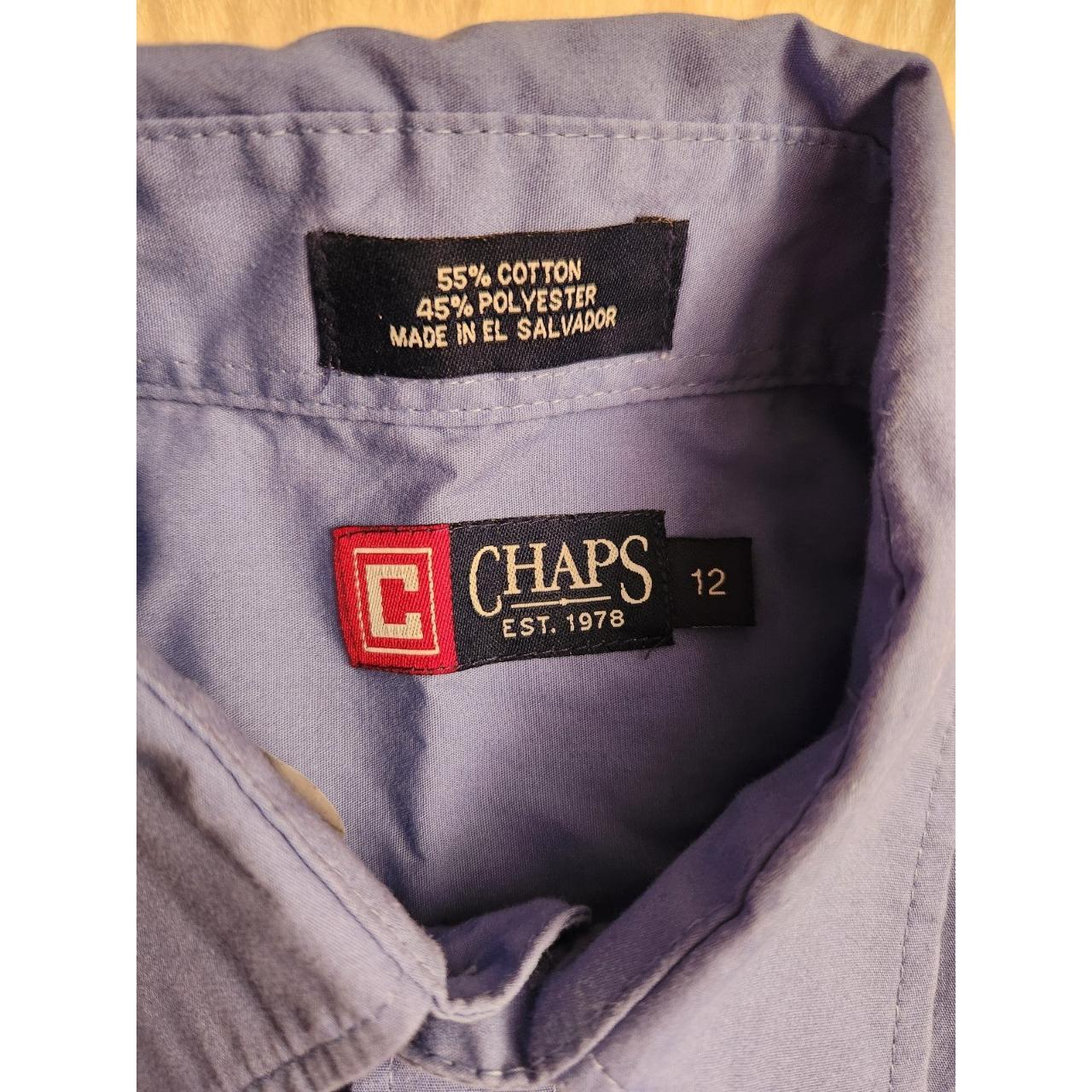 Chaps Boys Blue Button Up Long Sleeve Size 12. Good... - Depop