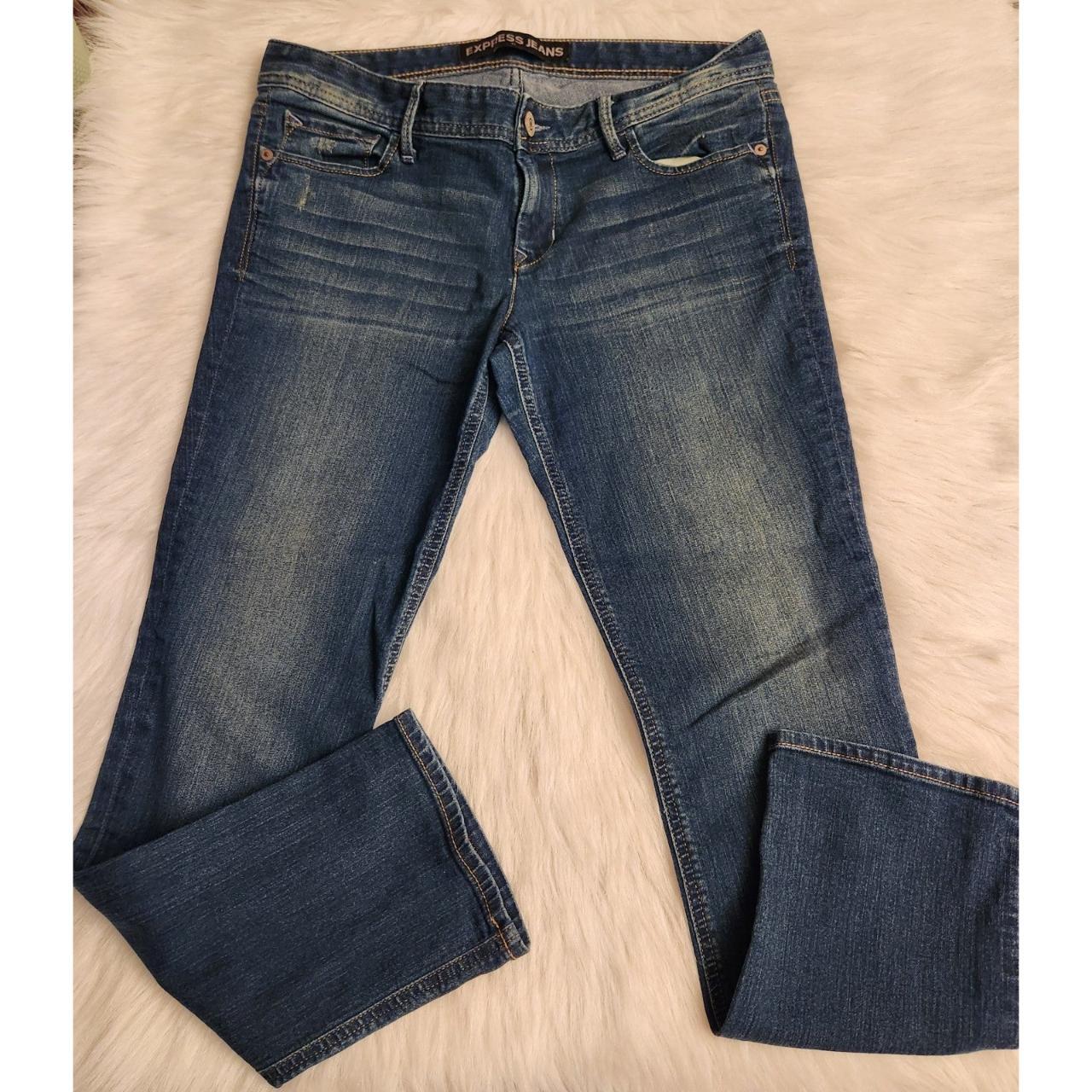 Express Ladies Cropped Skinny Jean's Size 10 Stella... - Depop