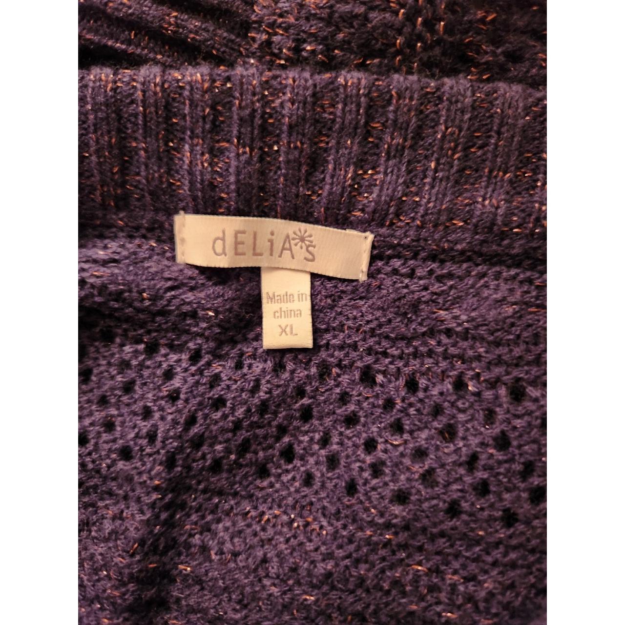 Delia's Blue Sparkle Knit Sweater XL Size XL.... - Depop