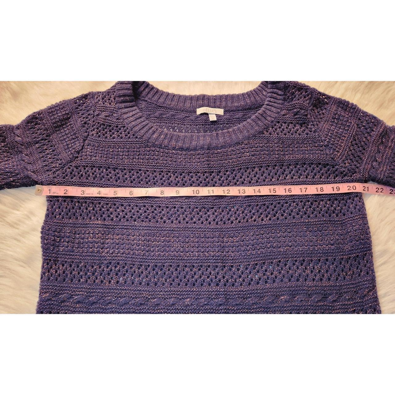 Delia's Blue Sparkle Knit Sweater XL Size XL.... - Depop