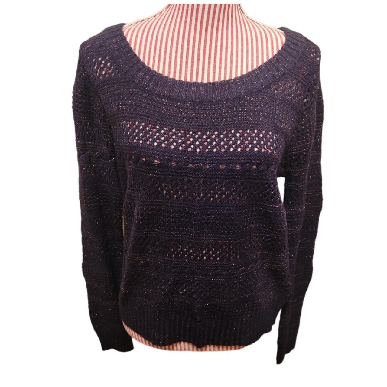 Delia's Blue Sparkle Knit Sweater XL Size XL.... - Depop