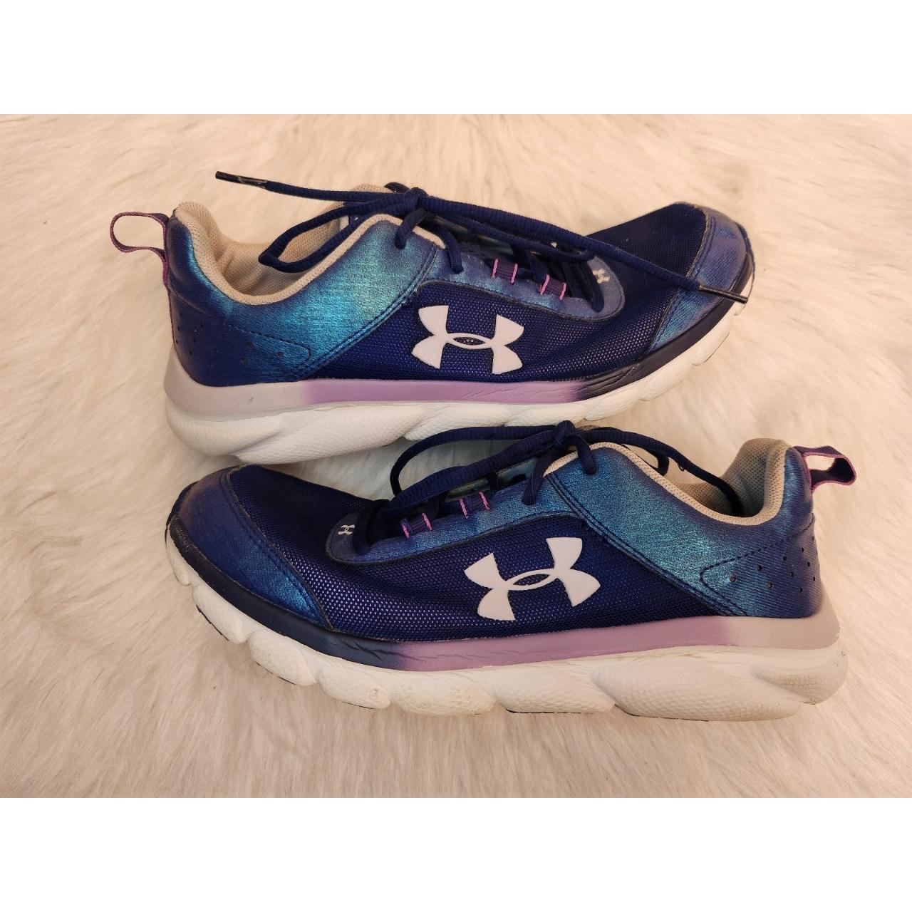 Under Armour Frosty Blue Purple Shoes Size 7Y Under... - Depop