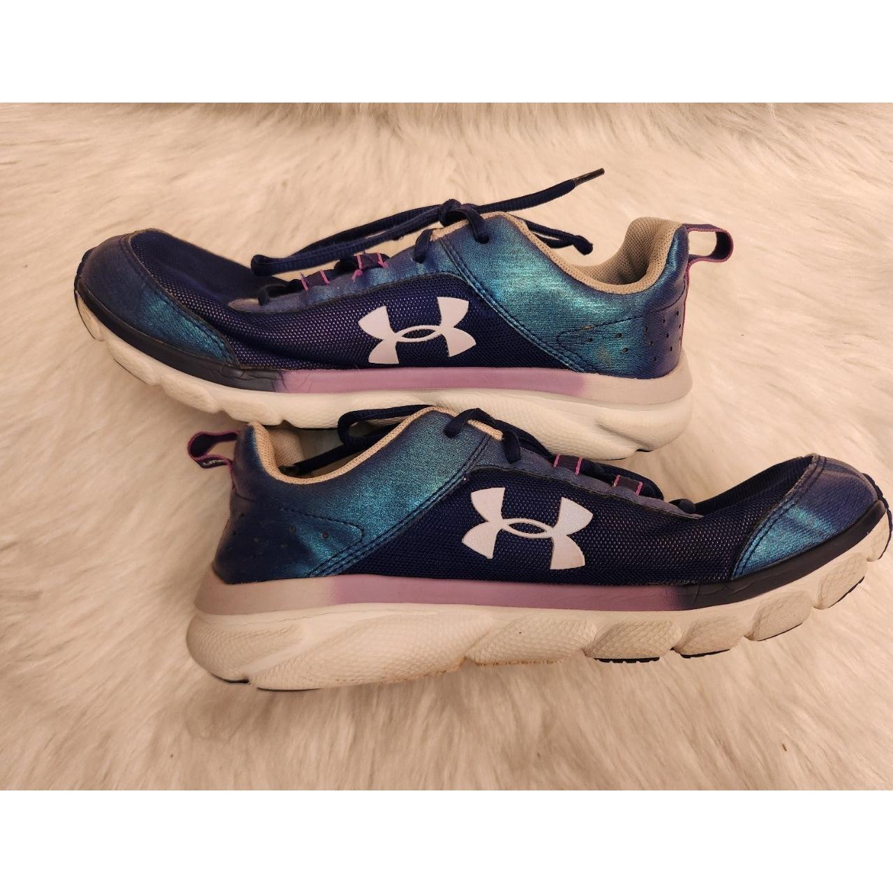 Under Armour Frosty Blue Purple Shoes Size 7Y Under... - Depop