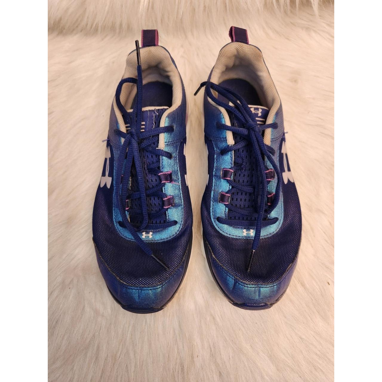 Under Armour Frosty Blue Purple Shoes Size 7Y Under... - Depop
