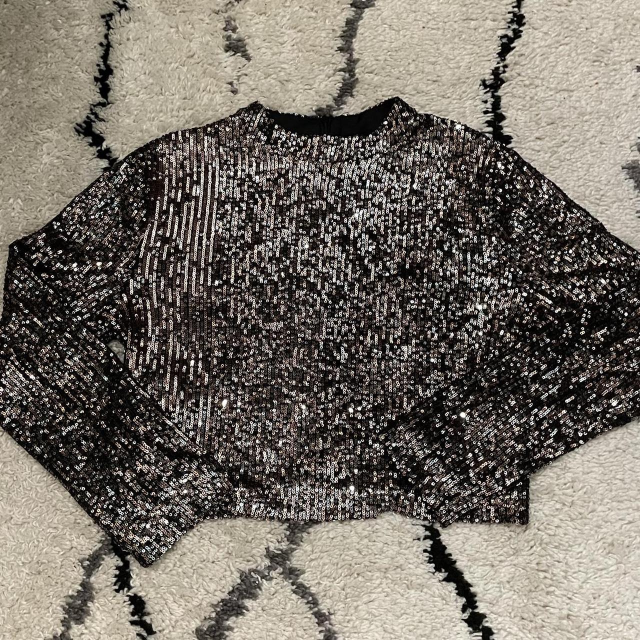 Sequin Mango top with pailletes. Used once so it’s... - Depop