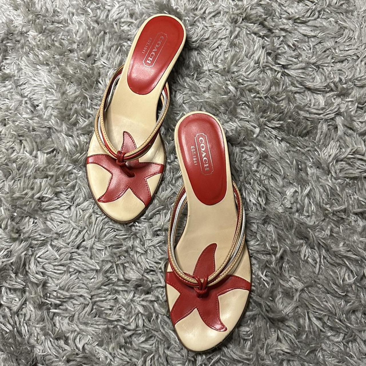 vintage coach kitten heal sandals. they are worn but... - Depop