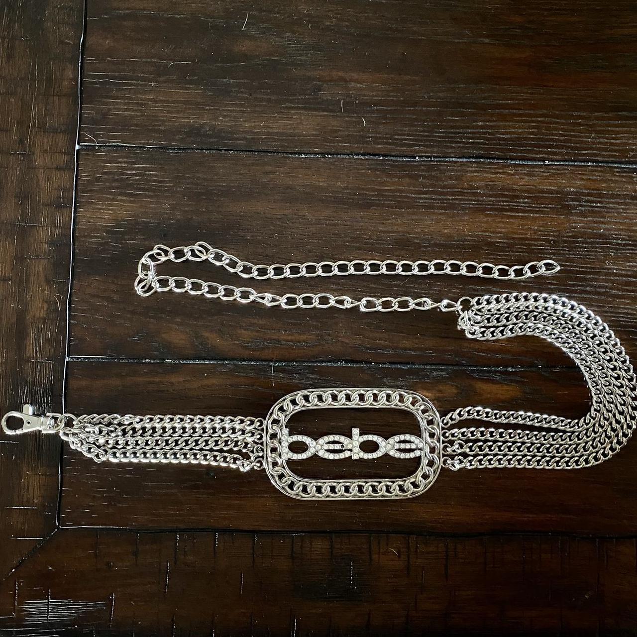 Bebe Logo Plaque Chain Belt | M/L Large Bebe logo... - Depop