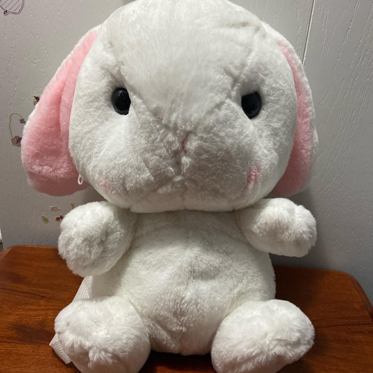 white plushie bunny backpack. previously bought for... - Depop