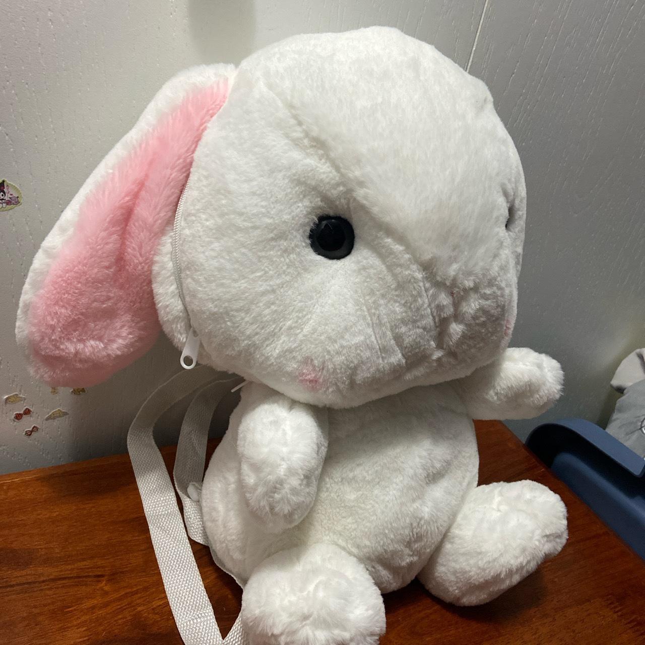 white plushie bunny backpack. previously bought for... - Depop