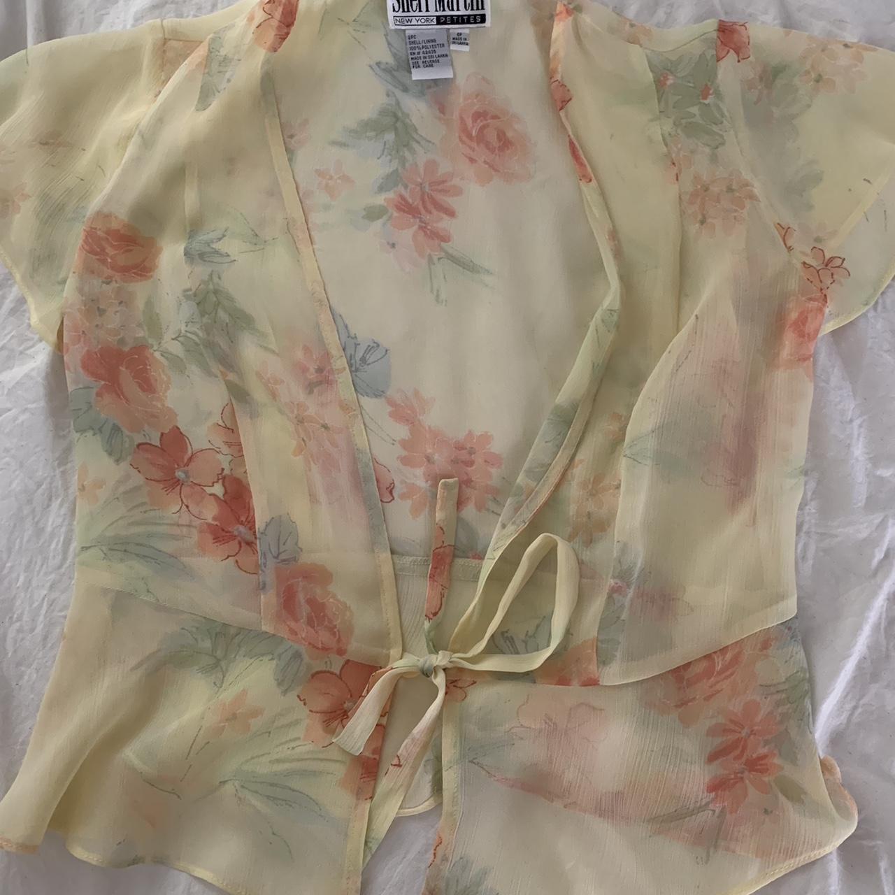 SO CUTE yellow floral coverup perfect for fall... - Depop