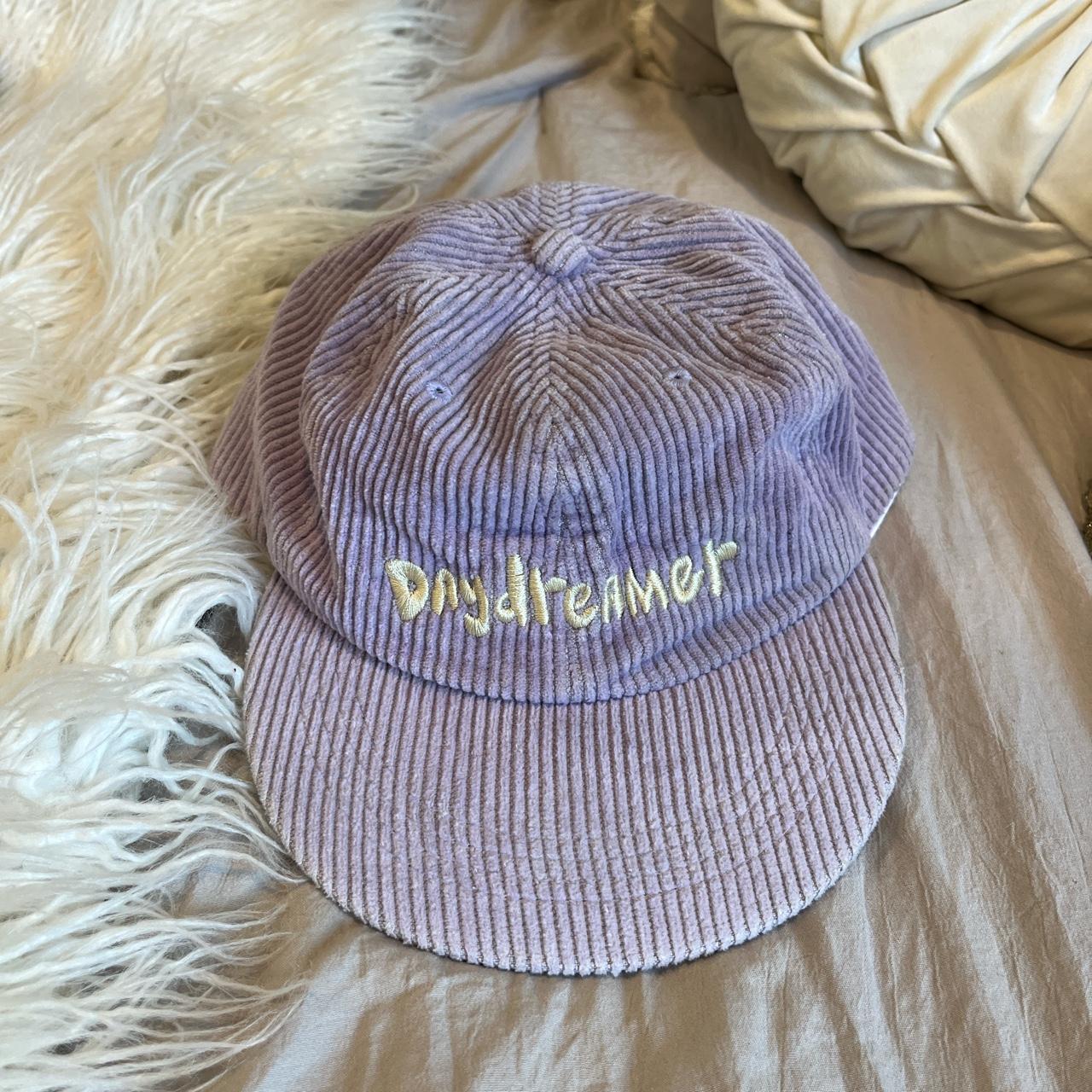 purple corduroy 5 panel hat - Depop