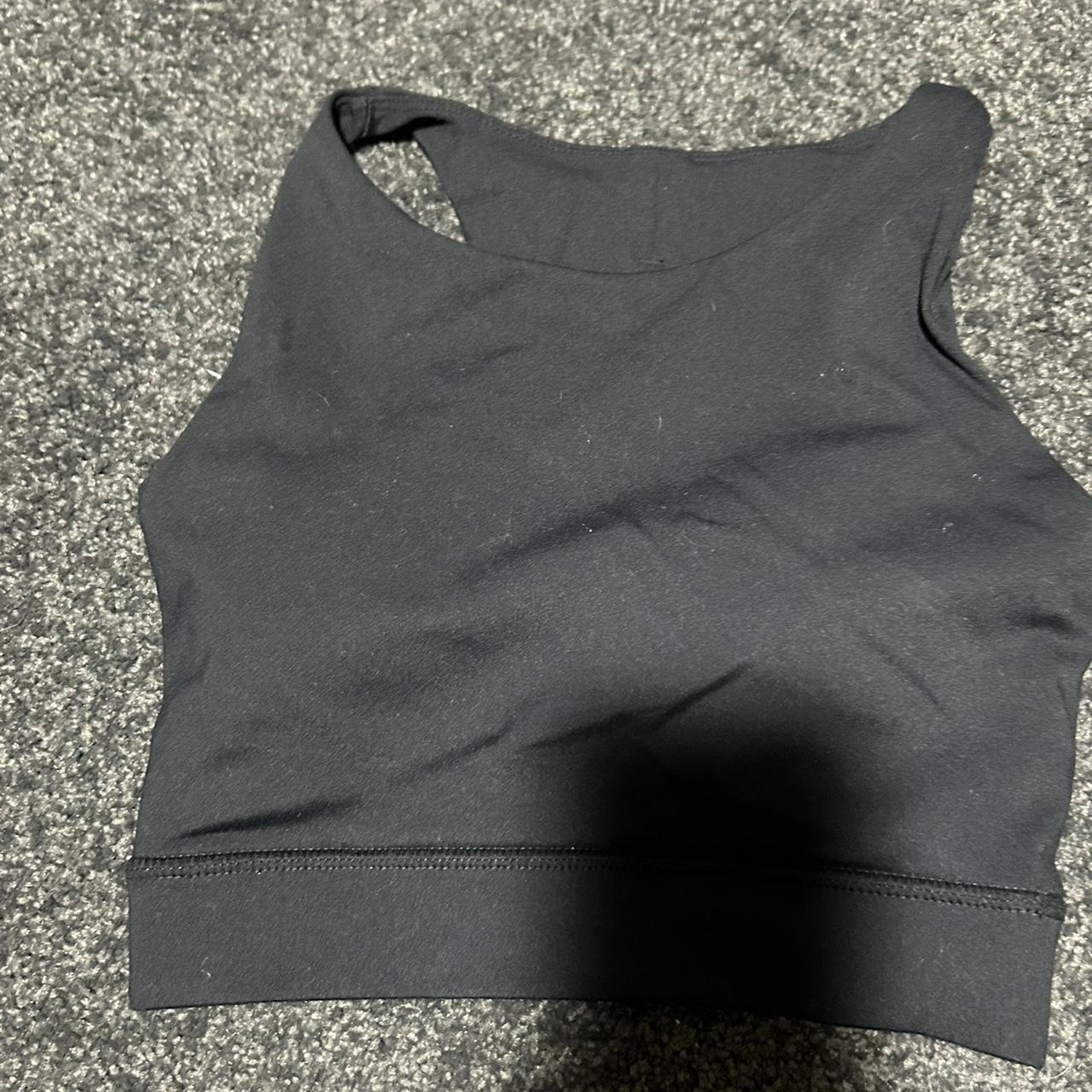 Anko active wear Black crop top/singlet Size 6 - Depop
