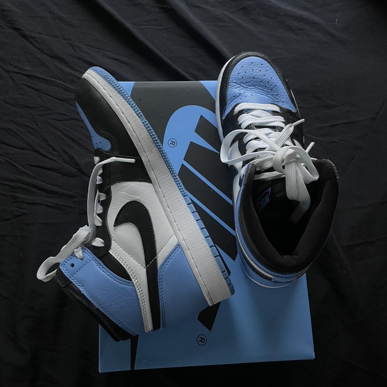 Blue Jordan 1 retro high og UNC toe. University... - Depop