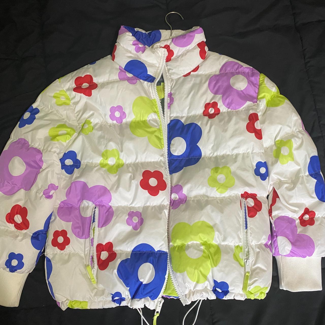 Floral Puffer Jacket (Unisex) Color -... - Depop