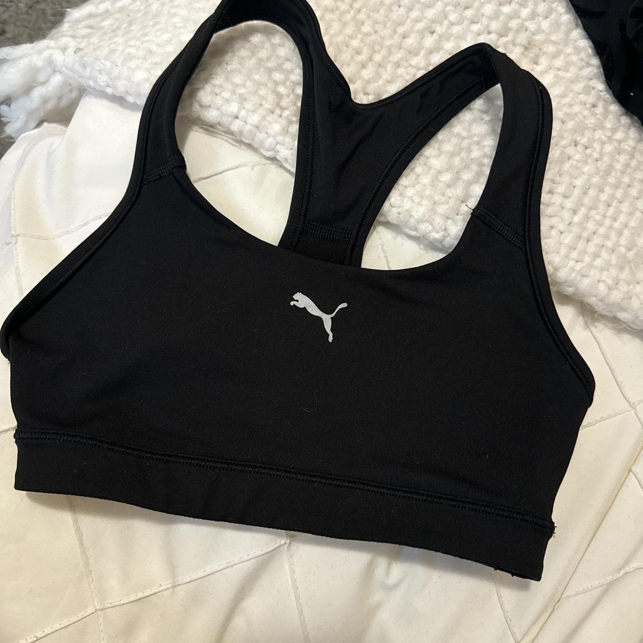Puma black sports bra crop In new and clean... - Depop