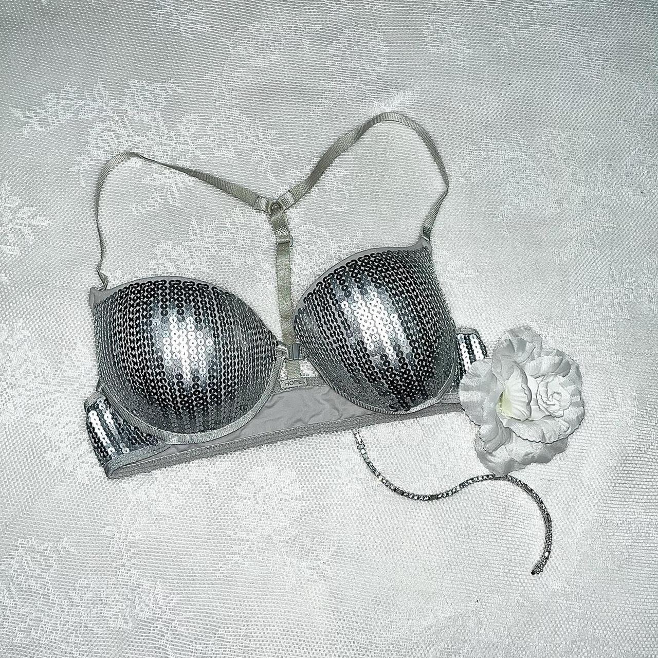 Women's Silver Bra | Depop
