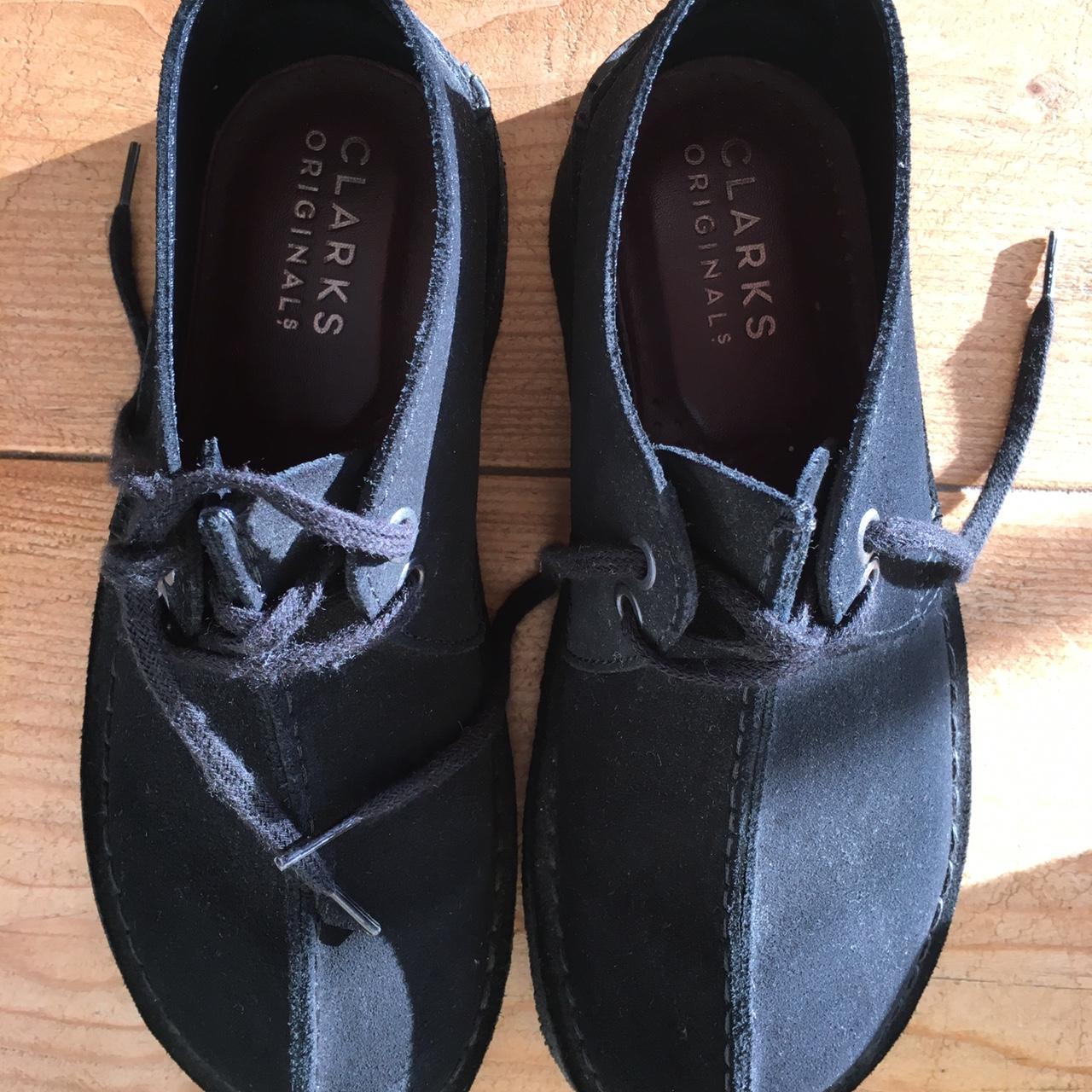 Beautiful Clarks originals. Black suede lace-up... - Depop
