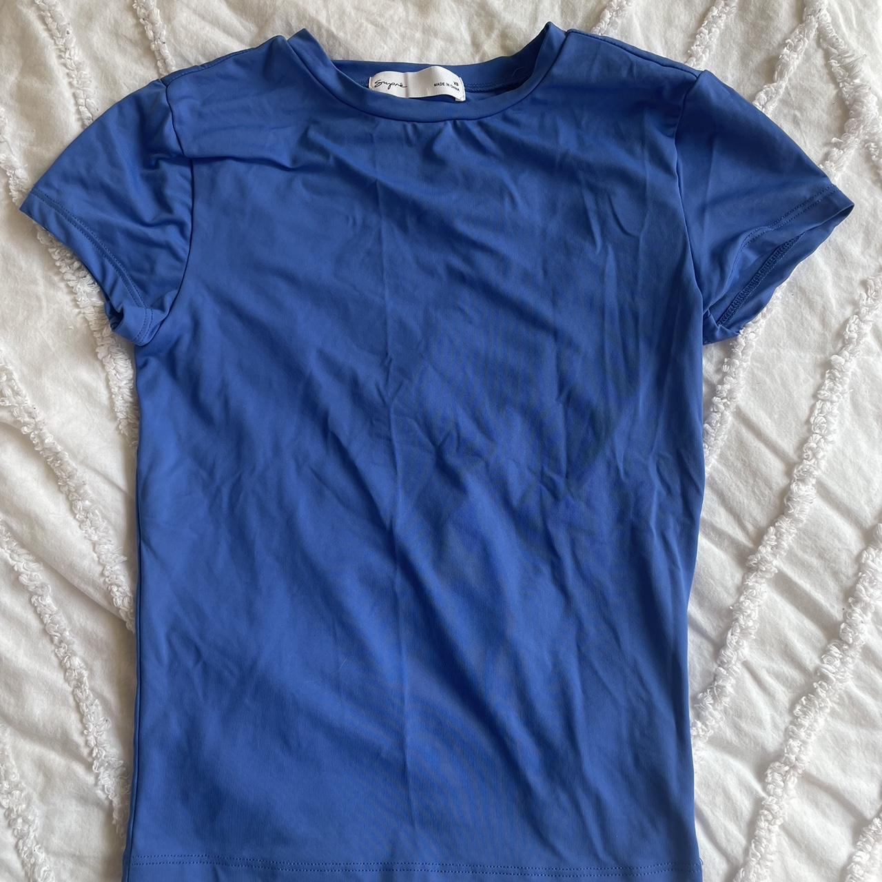 Supre basic electric blue soft baby tee size XS rrp... - Depop