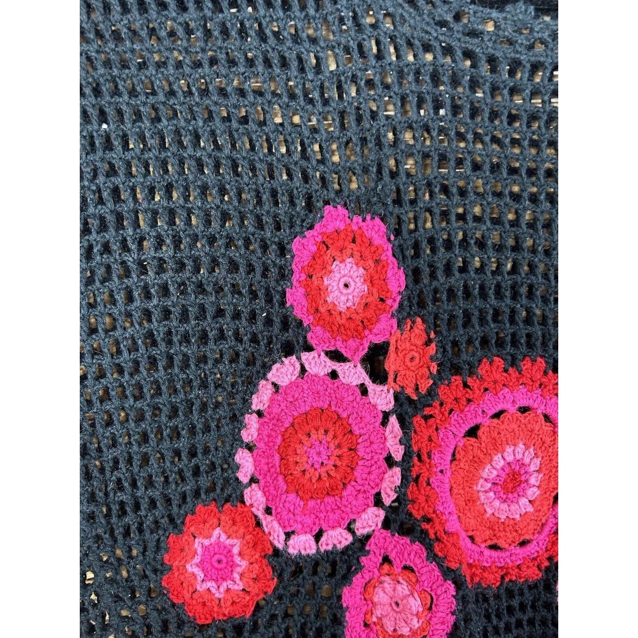 Marisa Christina Crochet Top Large Black Netting... - Depop