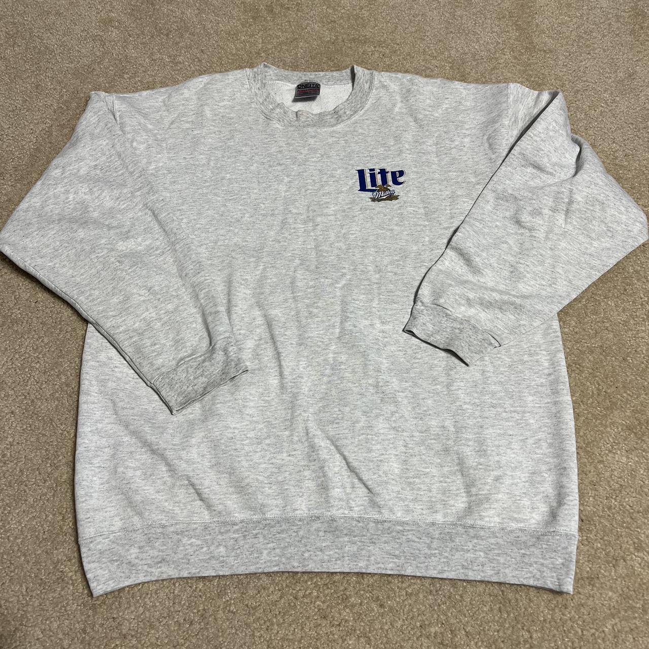Vintage 80s 90s Oneita Miller Lite Beer Sweatshirt... - Depop