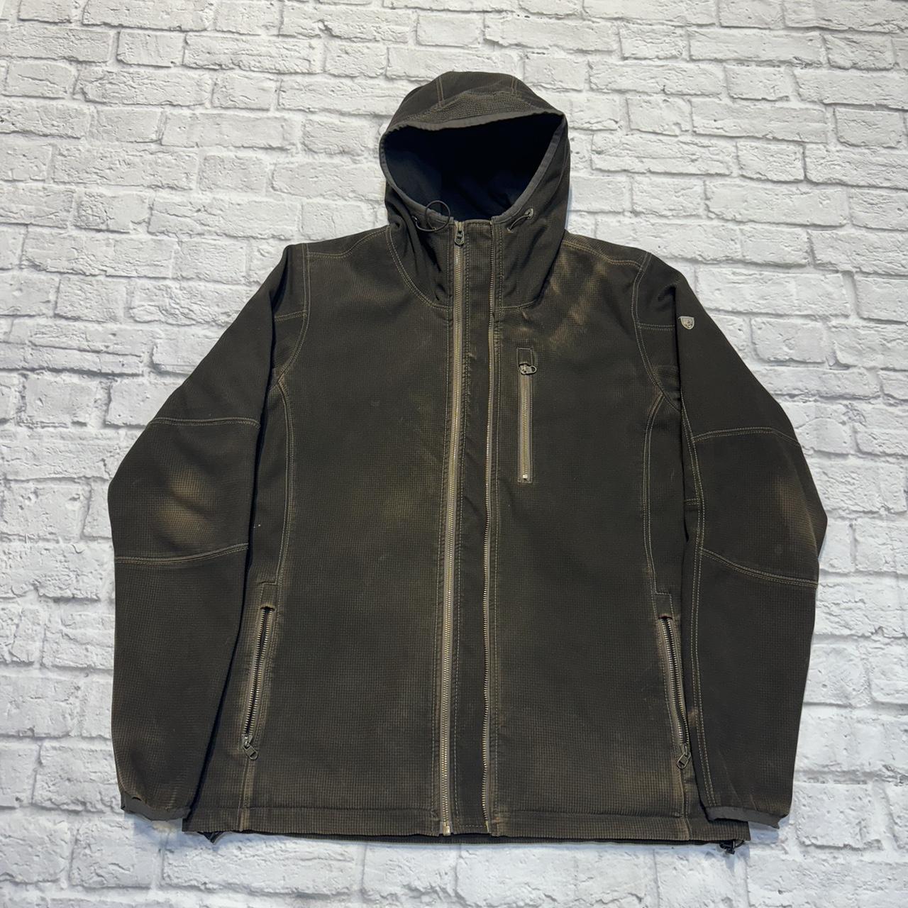 Kuhl Retro Brown Hooded Jacket Dual Zipper Black... - Depop
